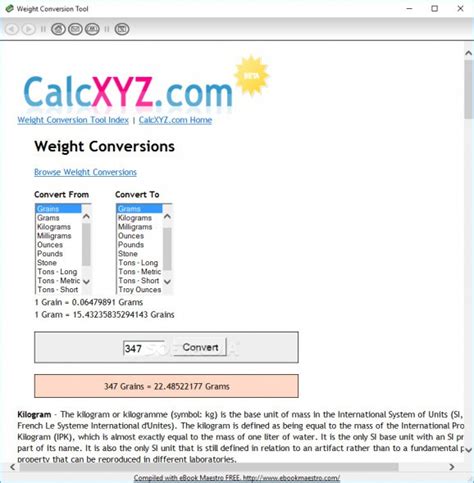 Weight Conversion Tool Download Softpedia