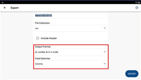 Exporting An ASCII Txt Or Csv File Survey Assistant