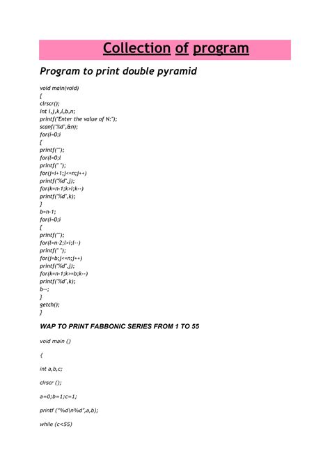 Program For Pyramid Docx