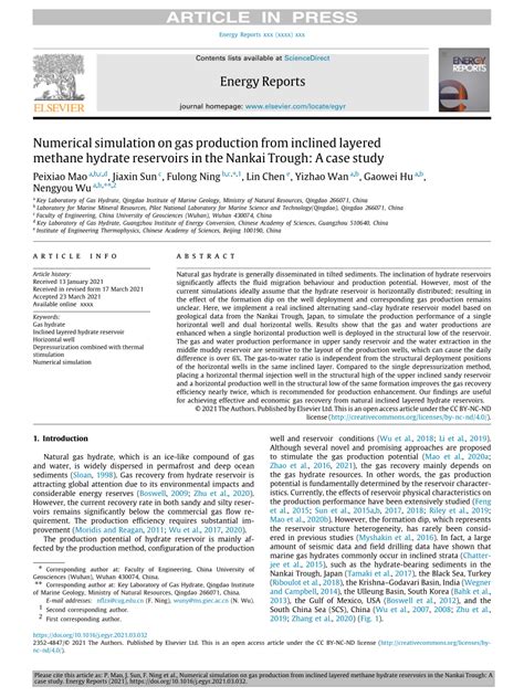 Pdf Numerical Simulation On Gas Production From Inclined Layered