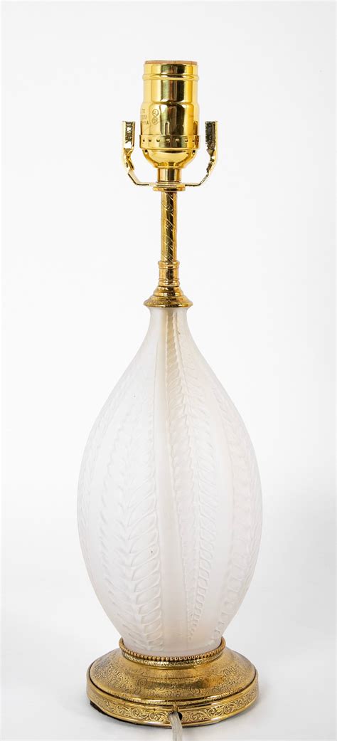 Rene Lalique Frosted Desk Lamp In Closed Bud Form Avery And Dash Collections