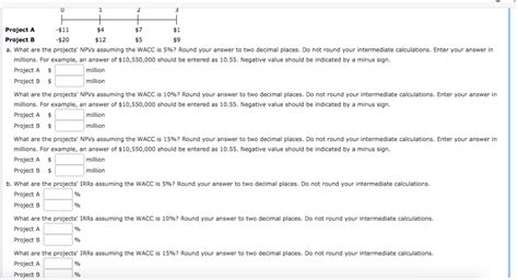 Solved 0 Project A Project E A What Are The Projects Npvs