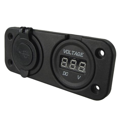 Recessed Dual USB Socket With Volt Meter Sheridan Marine