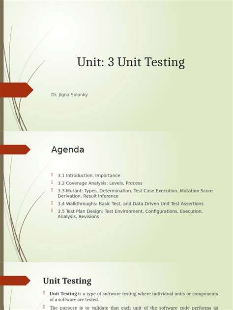 Unit 3 Unit Testing Pdf Software Testing Unit Testing