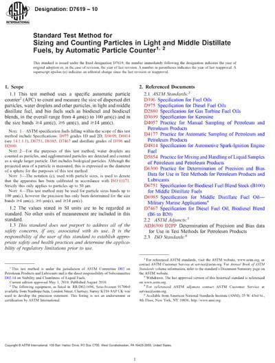 Astm D7619 10 Standard Test Method For Sizing And Counting Particles In Light And Middle