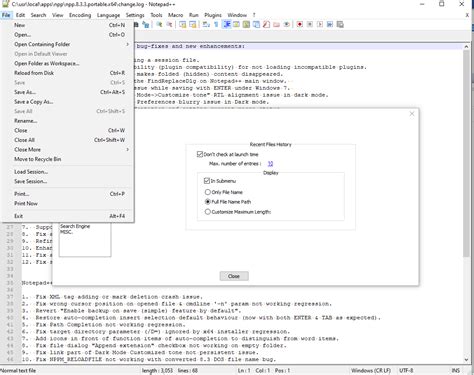 Recent File History Notepad Community