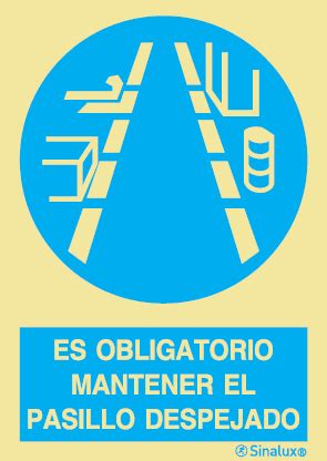 Señal De Obligación Con El Pictograma Y Texto De Obligatorio Mantener