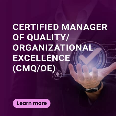 Certified Manager Of Quality Organizational Excellence Cmqoe