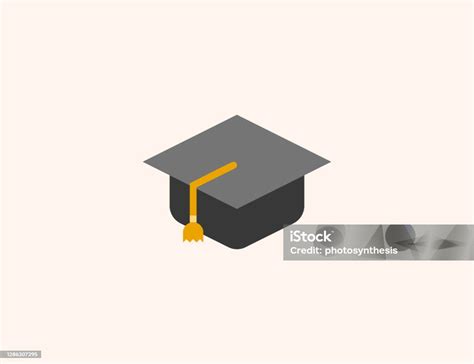 졸업 캡 벡터 아이콘입니다 격리 된 졸업 모자 플랫 컬러 기호 이모티콘에 대한 스톡 벡터 아트 및 기타 이미지 이모티콘 졸업식 학사모 Istock