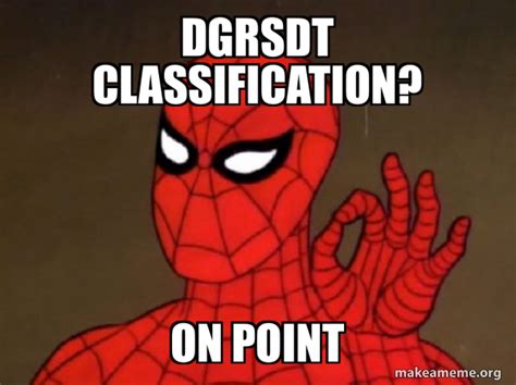 Dgrsdt Classification On Point Spiderman Care Factor Zero Meme