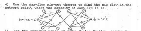 4 use the max flow min cut theorem to find the max