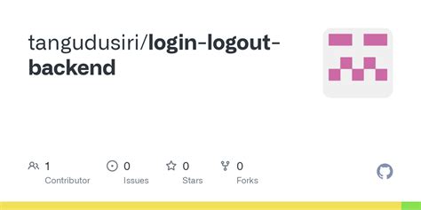 Github Tangudusirilogin Logout Backend
