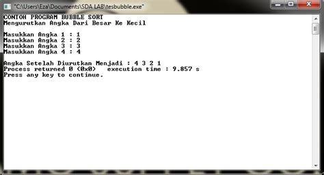 Contoh Program Algoritma Bubble Sort Synklo