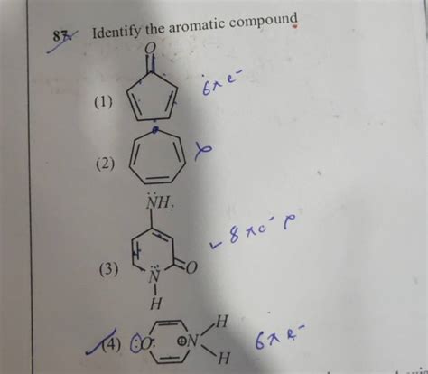 87 Identify The Aromatic Compound Filo