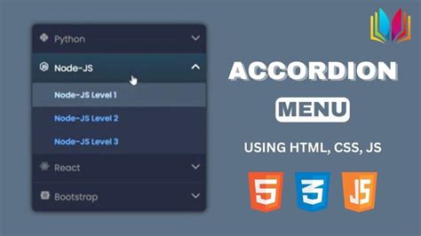 How To Create An Accordion Menu Using Html Css And Javascript