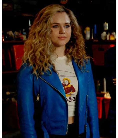 Brec Bassinger Stargirl S02 Courtney Whitmore Blue Leather Jacket