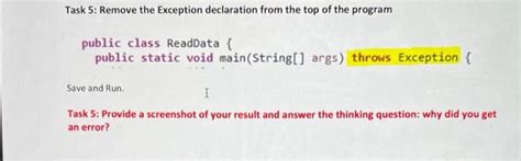 Solved Java Programming Provide Full Codes To Task 5 And