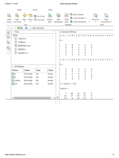 Matlab Matriks Pdf