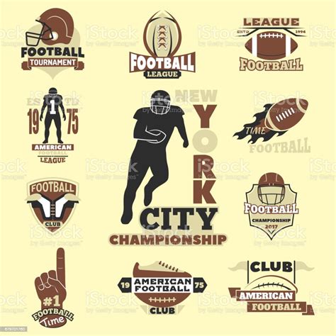 공 아이콘 경쟁 벡터와 스포츠 팀에 대 한 미식 축구 선수권 대회 배지 템플릿 Championship에 대한 스톡 벡터 아트 및 기타 이미지 Championship