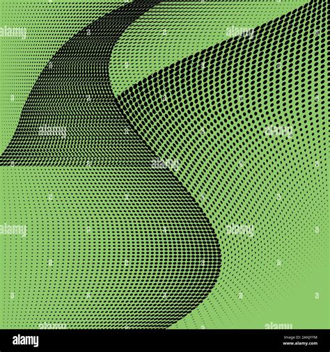 Abstract Monochrome Halftone Pattern Soft Dynamic Linesvector Illustration With Dots Stock