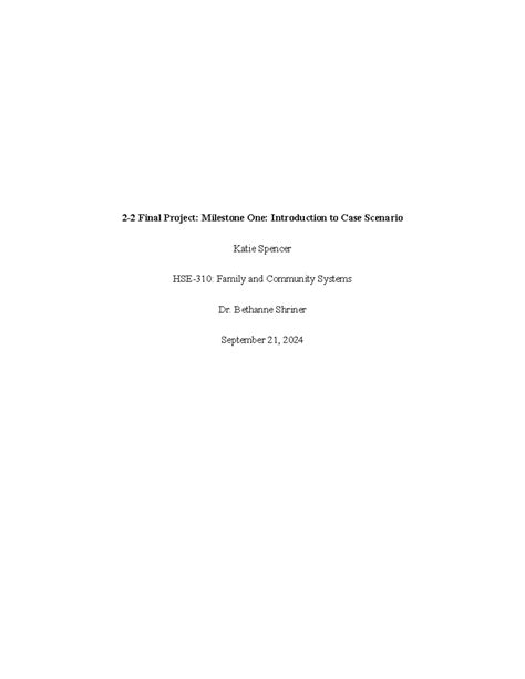 Milestone Two Final Project 2 2 Final Project Milestone One Introduction To Case Scenario