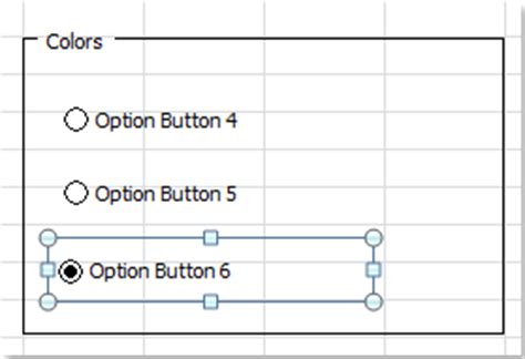 How To Group Multiple Option Radio Buttons In Excel