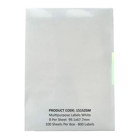 Shop Valuex Multi Purpose Labels A4 Sheet White Labels Zoro Uk