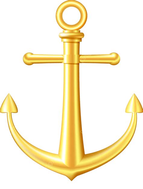 Gold Anchor On White Background Captain Yacht Vector Vector Captain Yacht Vector Png And