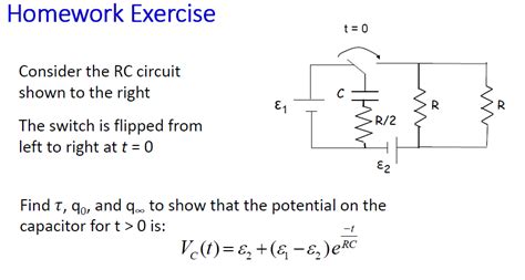 Solved Homework Exercise T Consider The RC Circuit Shown Chegg Com
