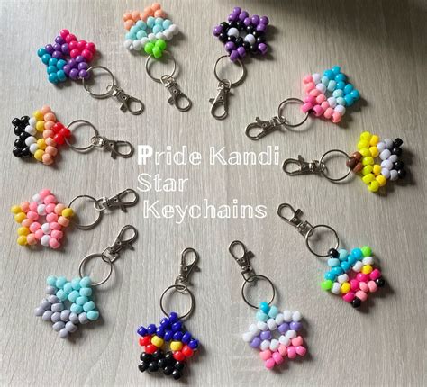 Pride Kandi Star Keychains Set 3 How To Make Kandi Keychain Diy