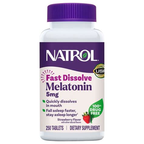 Natrol Melatonin 5 Mg Fast Dissolve Tablets 250 Tablets Same Day