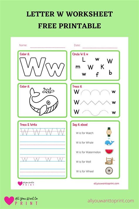 Letter W Printable