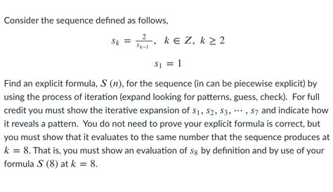 Solved Consider The Sequence Defined As Follows Sk 2 Chegg Com