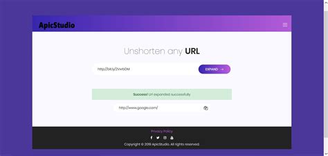 Unshortener PHP Script By ApicStudio Codester