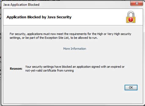 Java Error Appworx Application Blocked By Java Security Appworx