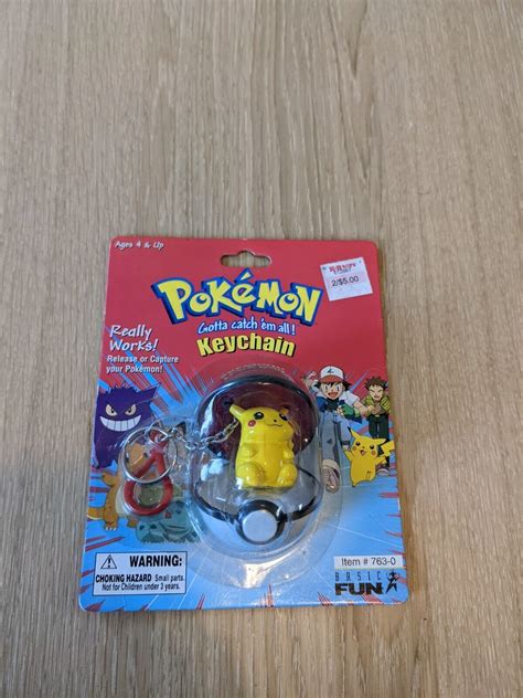 Pokemon Pikachu Basic Fun Keychain Sealed 1999 4580410058