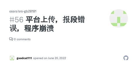 平台上传报段错误程序崩溃 Issue ossrs srs gb GitHub