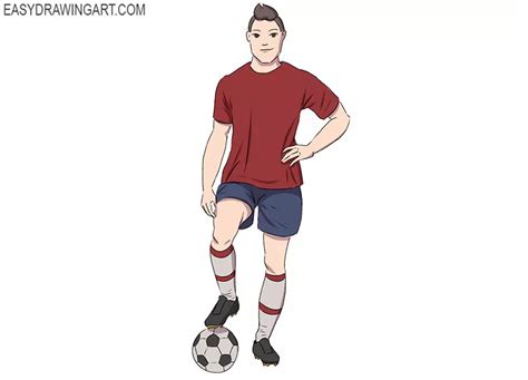 How To Draw A Soccer Player Easy Drawing Art