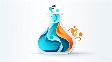 Premium Ai Image Science Flask In Paper Cut Style On White Isolated