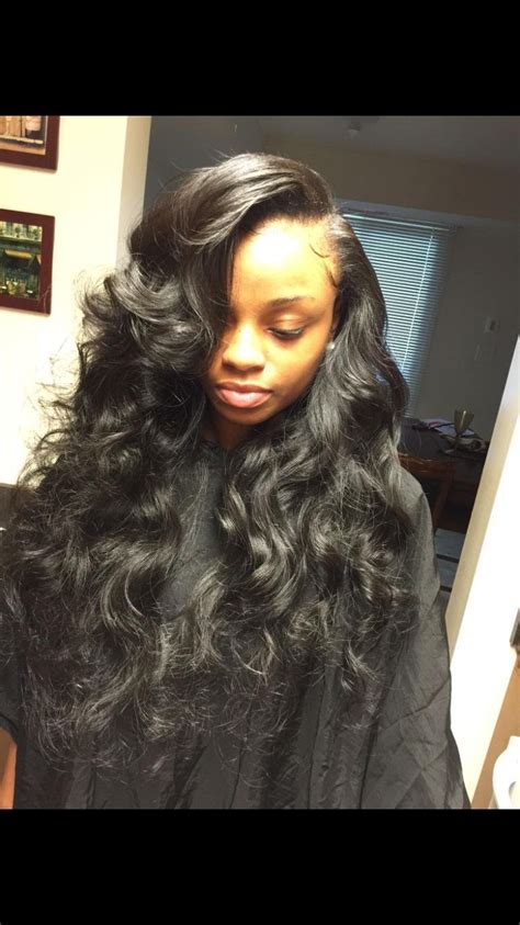 Side Part Sew In Hair Laid Weave Hairstyles Curly Hair Styles