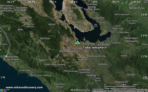 Lake Toba Volcano Map Lake Toba Indonesia Satellite Image Stock