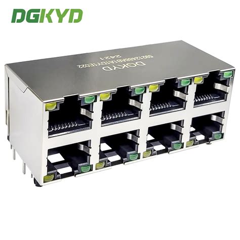Rj45 Connector 2x4 With Light Strip Shielded Mesh Socket Modular Socket Dgkyd59212488ab1a1dy1e022