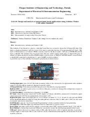 Lab Experiment Arduino I Pdf Thapar Institute Of Engineering And Technology Patiala