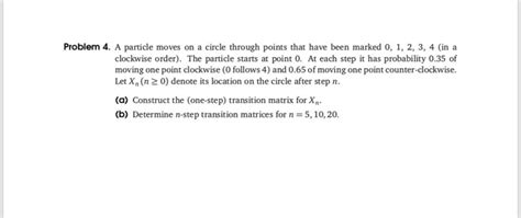 Solved Problem A Particle Moves On A Circle Through Chegg
