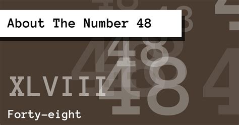 About The Number 48