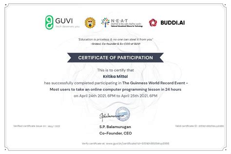Kritika Mittal On Linkedin Guinnessworldrecord Guvi Aiforindia