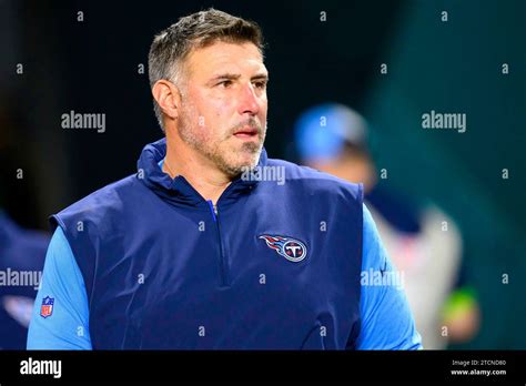 Tennessee Titans Head Coach Mike Vrabel Walks Onto The Field Before The