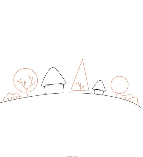 Как нарисовать зимний пейзаж поэтапно 🖌 Рисунки карандашом поэтапно