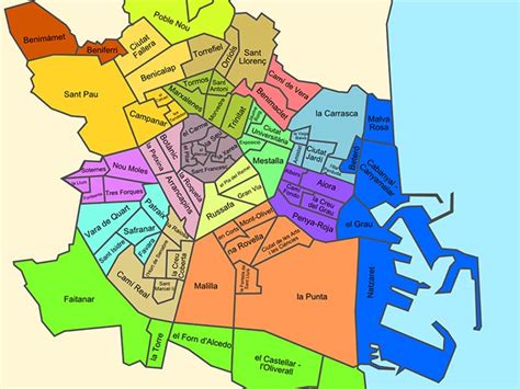 Valencia Neighborhood Map