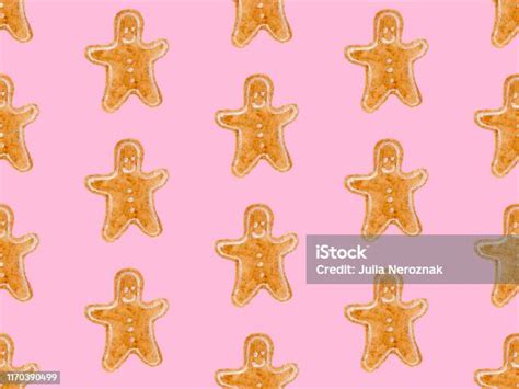 갈색 크리스마스 진저 브레드 남자와 원활한 수채화 패턴 12월에 대한 스톡 벡터 아트 및 기타 이미지 12월 갈색 겨울 Istock